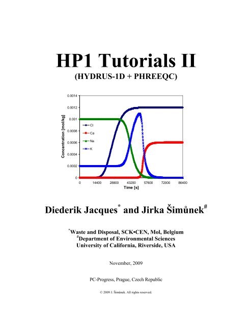 HP1 Tutorials II (HYDRUS-1D + PHREEQC) - PC-Progress