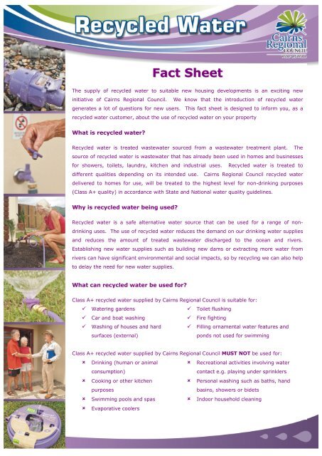 Recycled Water Fact Sheet - Cairns Regional Council
