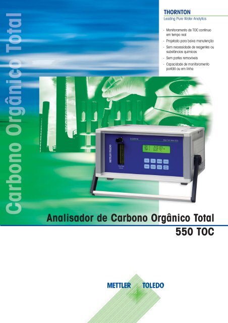 Analisador de Carbono OrgÃ¢nico Total 550 TOC - METTLER TOLEDO