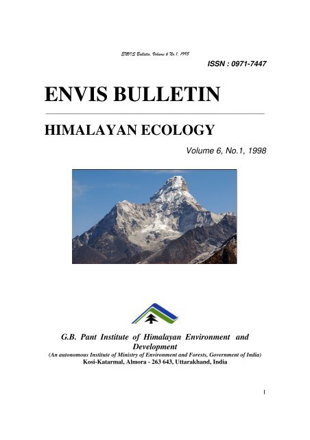 ENVIS BULLETIN - ENVIS Centre on Himalayan Ecology