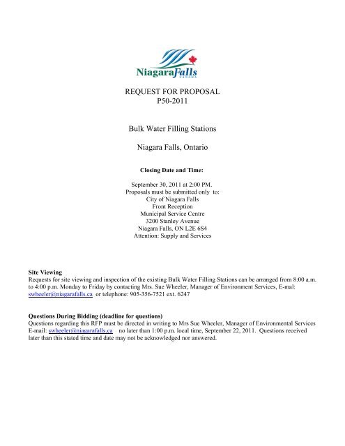 REQUEST FOR PROPOSAL P50-2011 Bulk Water Filling Stations ...