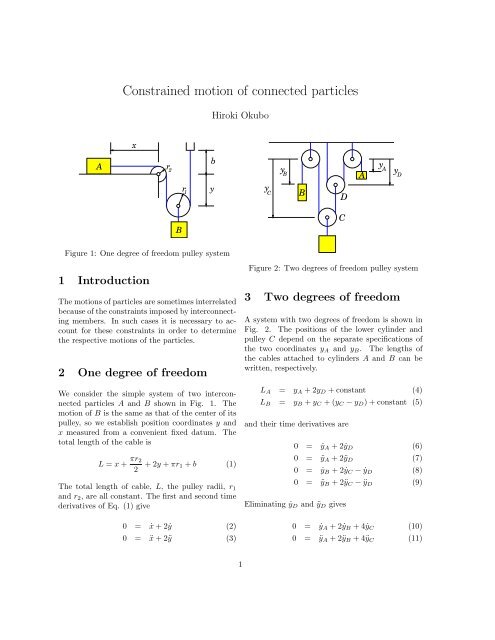 8. Constrained motion of connected particles