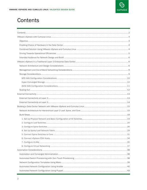 VMWARE VSPHERE AND CUMULU
