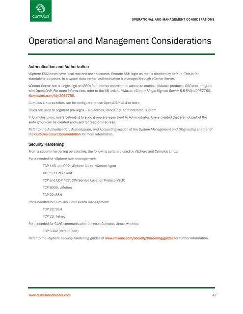 VMWARE VSPHERE AND CUMULU