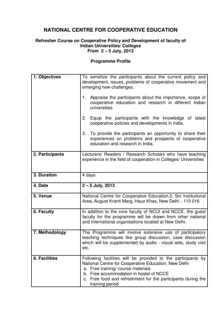 Programme Profile - NCUI