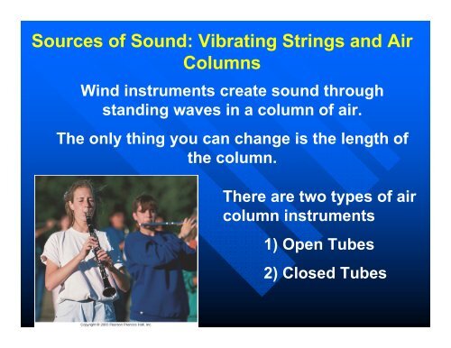 Sources of Sound: Vibrating Strings and Air Columns