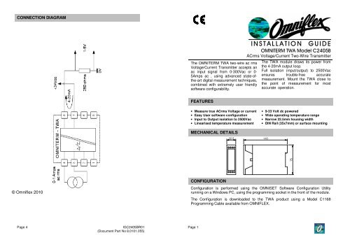 INSTALLATION GUIDE - Omniflex