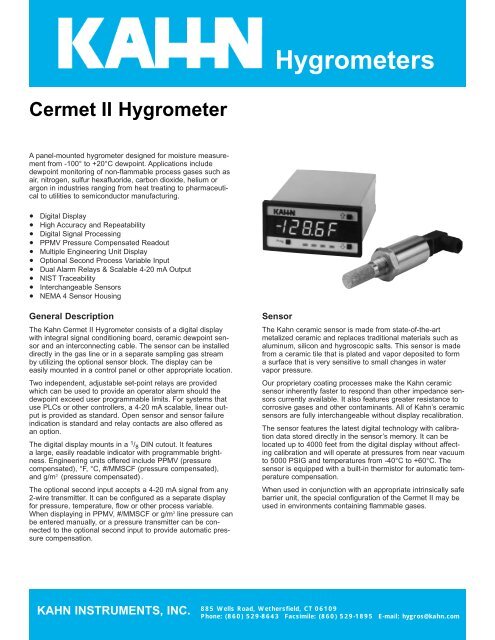 Cermet II Hygrometer