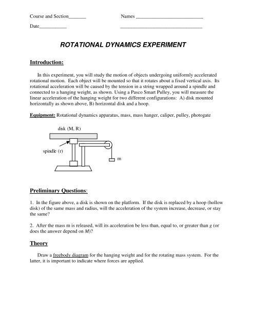 ROTATIONAL DYNAMICS EXPERIMENT
