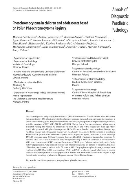 Annals of Diagnostic Paediatric Pathology