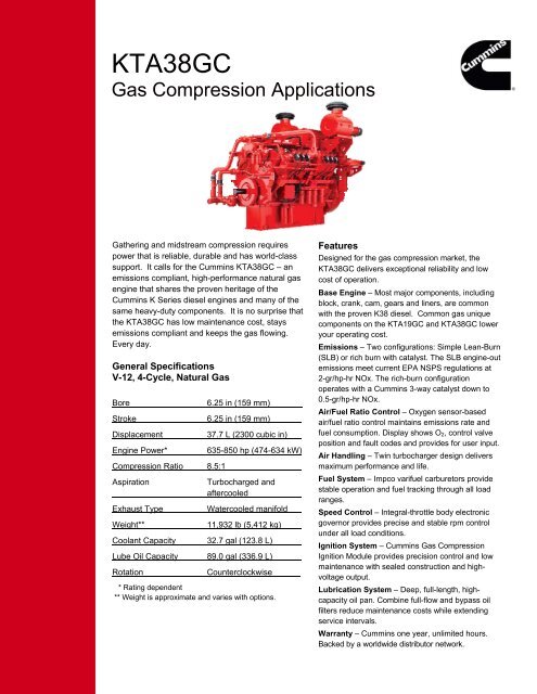 KTA38GC - Cummins Engines