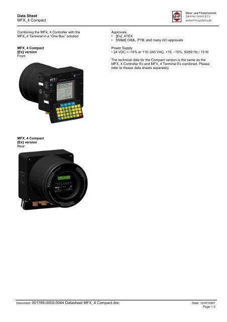 The MFX_4 Controller is the Flow Computer module in the MFX_4 ...