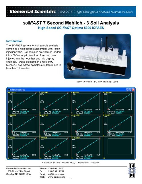 Elemental Scientific soilFAST 7 Second Mehlich - 3 Soil Analysis