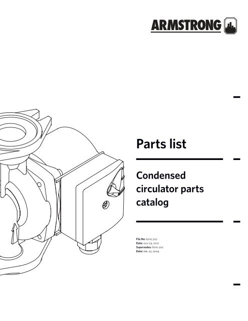 Condensed Circulator Parts List - Armstrong Pumps