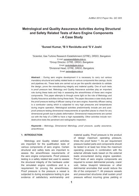 Metrological and Quality Assurance Activities during Structural and ...