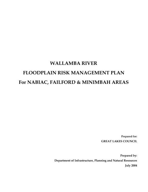 WALLAMBA RIVER FLOODPLAIN RISK MANAGEMENT PLAN For ...