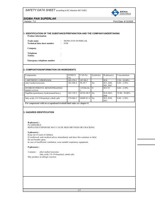 SIGMA PAN SUPERLAK - Sigma Coatings