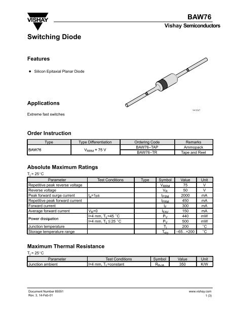 BAW76 Switching Diode