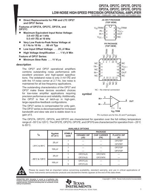 "Low-Noise High-Speed Precision Operational-Amplifier"