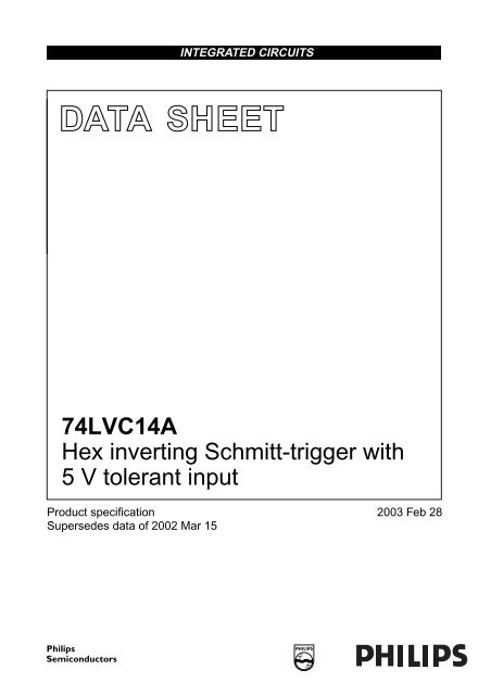 74LVC14A Hex inverting Schmitt-trigger with 5 V ... - TE-EPC-LPC