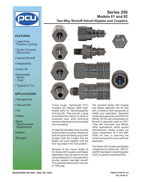 Series 250 Models 61 & 62 - Production Control Units, Inc.