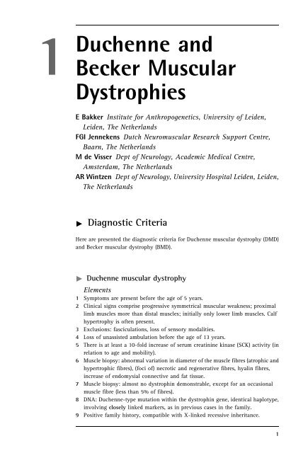 Duchenne and Becker Muscular Dystrophies - ENMC