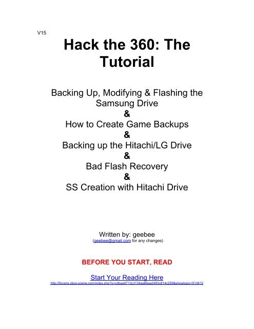 Hack The 360 The Tutorial Xbox Scene