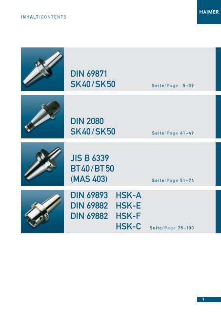 DIN 69871 SK40/SK50 DIN 2080 SK40/SK50 JIS B ... - Power-Tools