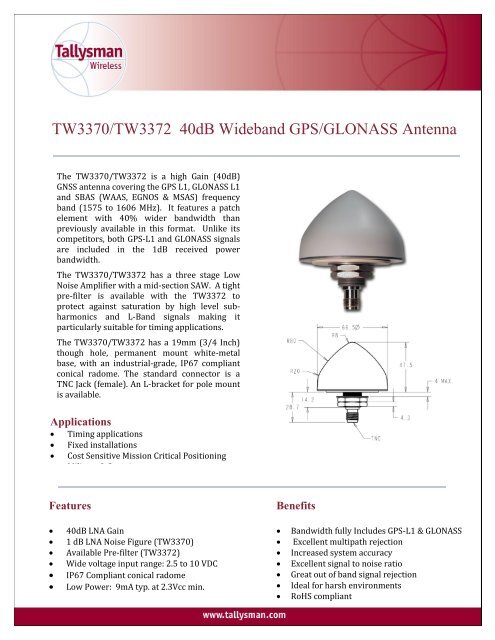 TW3370/TW3372 Datasheet - Canal Geomatics