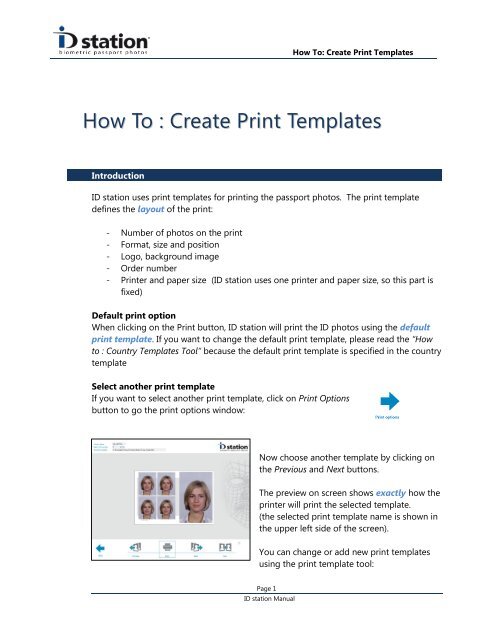 How To : Create Print Templates - ID station.eu