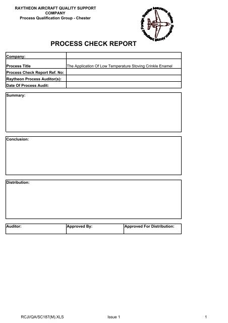 PROCESS CHECK REPORT - Hawker Beechcraft