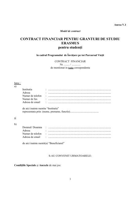 Anexa V.1 Contract de studiu