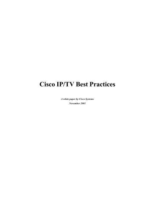 Cisco IP/TV Best Practices - Daily IPTV