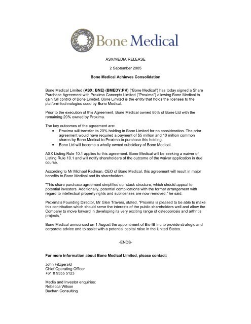 Details - Bone Medical Ltd