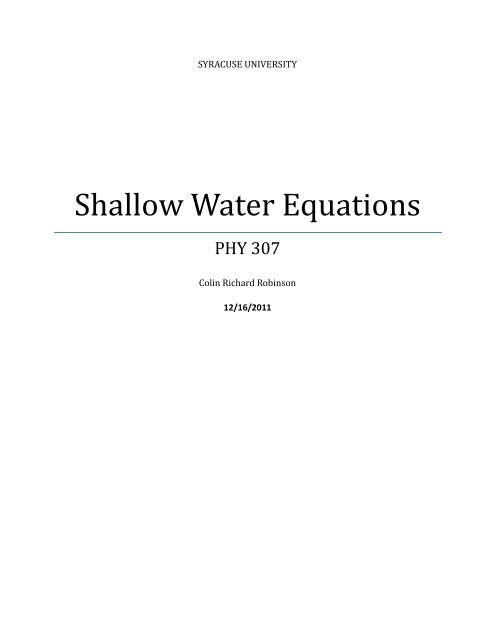 Shallow Water Equations