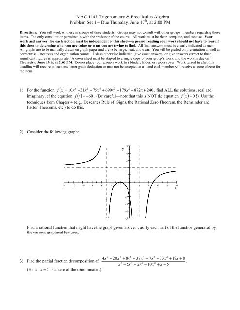Precalculus Problems And Solutions