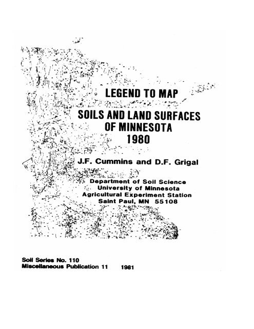 Legend to Map: Soils and Land Surfaces of Minnesota 1980 - MnGeo