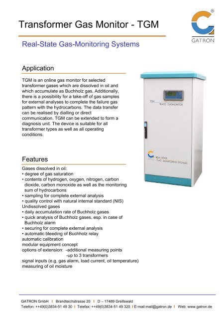 Transformer Gas Monitor - TGM - GATRON