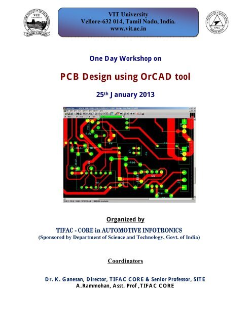 One Day Workshop On Pcb Design Using Orcad Tool Vit University