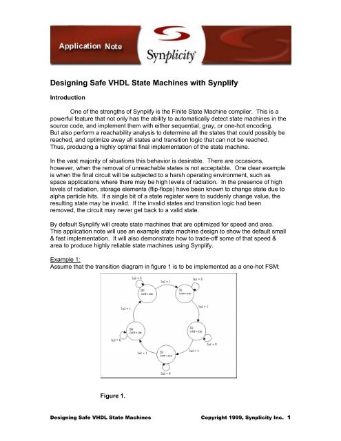 Designing Safe VHDL State Machines with Synplify - Bioserver