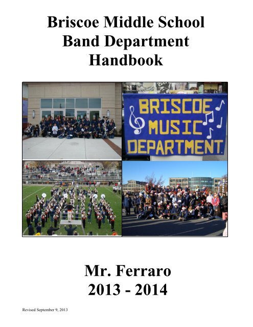 Briscoe Band Handbook - Beverly Public Schools