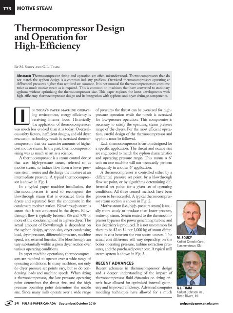 Thermocompressor Design and Operation for High-Efficiency