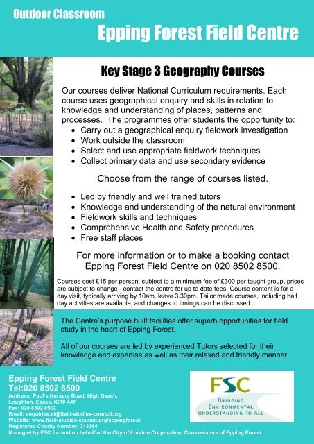Key Stage 3 Geography - Field Studies Council