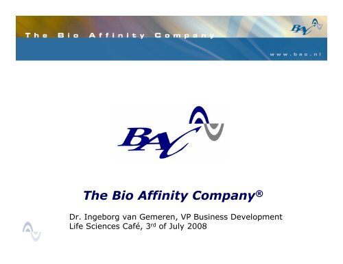 The Bio Affinity CompanyÂ® - Leiden Bio Science Park