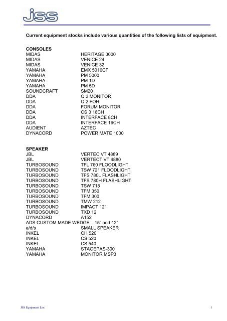 Jack Sound System Co - JSS Production