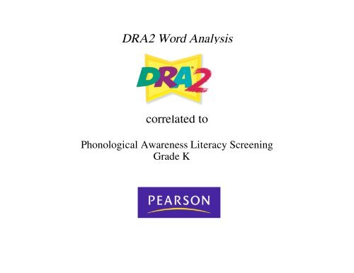 DRA2 Word Analysis - Pearson