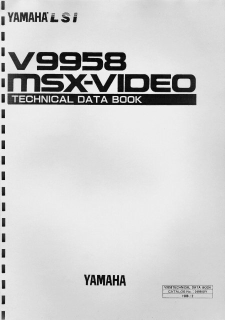 Yamaha v9958 Application Manual - MSX Assembly Page