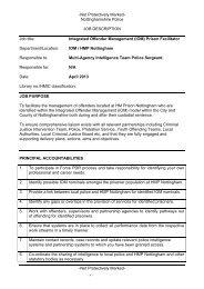 Job description and person specification - Nottinghamshire Police