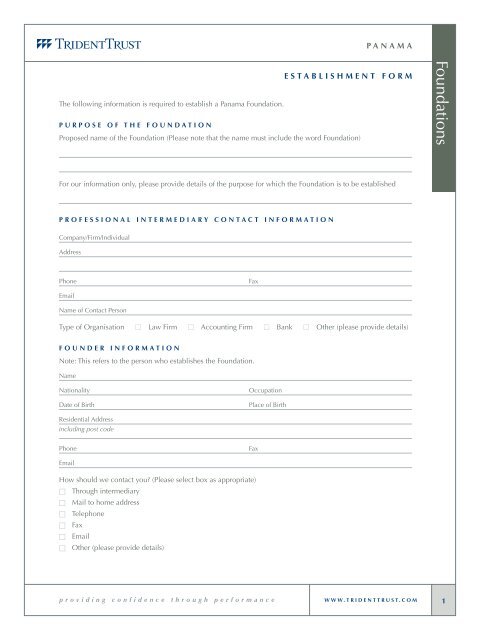 Foundations - Trident Trust