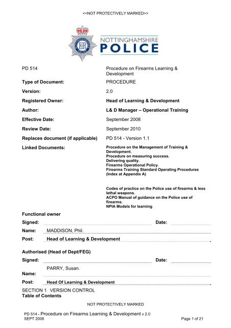 Firearms Learning and Development - Nottinghamshire Police